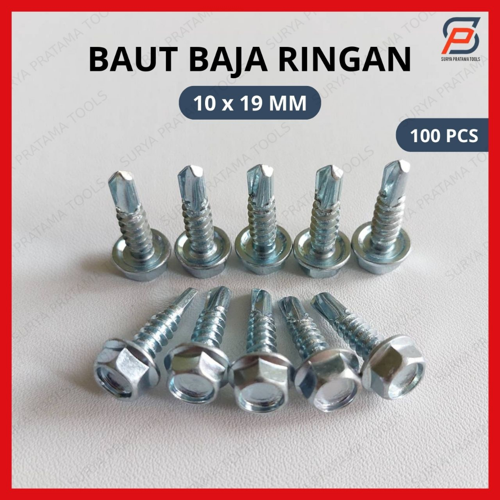 Jual Baut Rangka Baja Ringan 10x19 Isi 100 Pcs Skrup Sekrup Roofing SDS 10 x 19 mm | Shopee ...