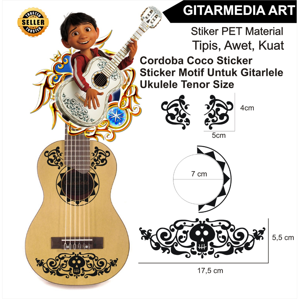 Jual Stiker gitar coco disney cordoba sticker coco gitar ukuelel ...