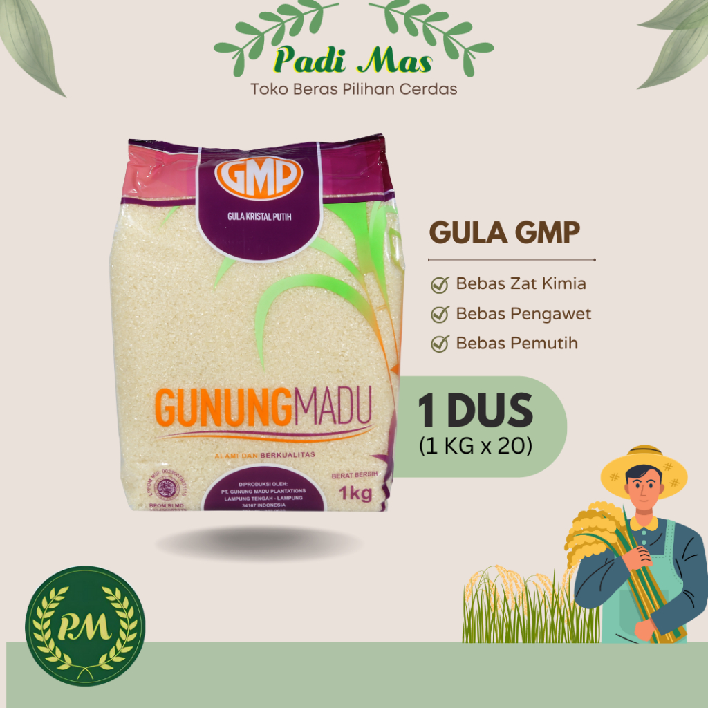 Jual Gula Pasir GMP Dus 1kg x 20 / Gula GMP 1 kg x 20 pcs | Shopee ...