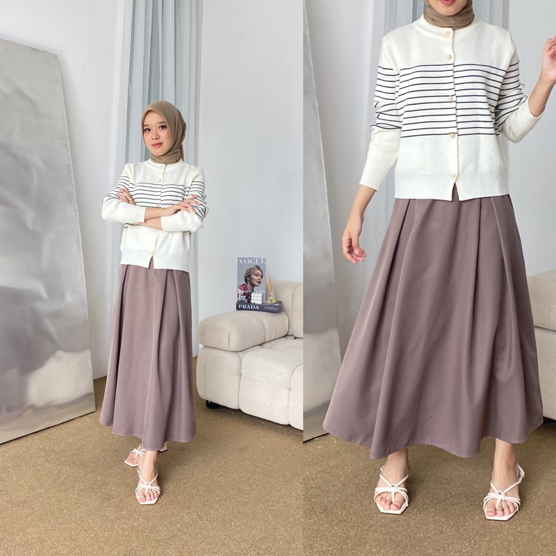 Jual ALEKA - Ruby Skirt | Rok A-Line Semi Wol | Shopee Indonesia