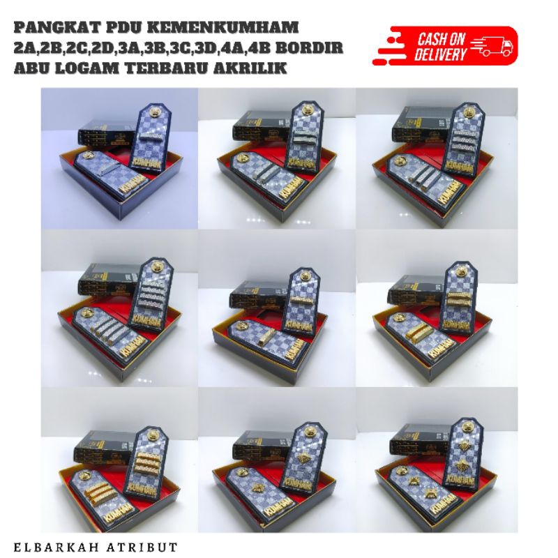 Jual PANGKAT PDU KUMHAM TERBARU BORDIR ABU AKIRILIK GOLONGAN 2A-2B-2C ...