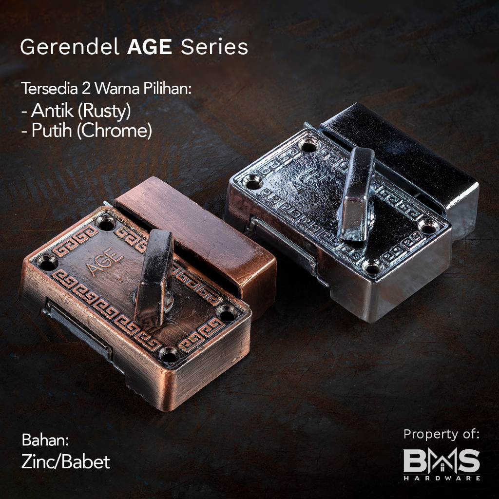 Jual (2 PCS) Grendel AGE Slot Pintu Kunci Selot Gerendel Putar P / A ...