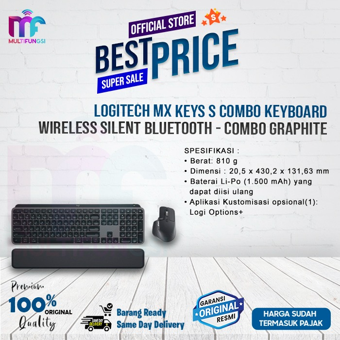 Jual Logitech Mx Keys S Combo Keyboard Wireless Silent Bluetooth Shopee Indonesia
