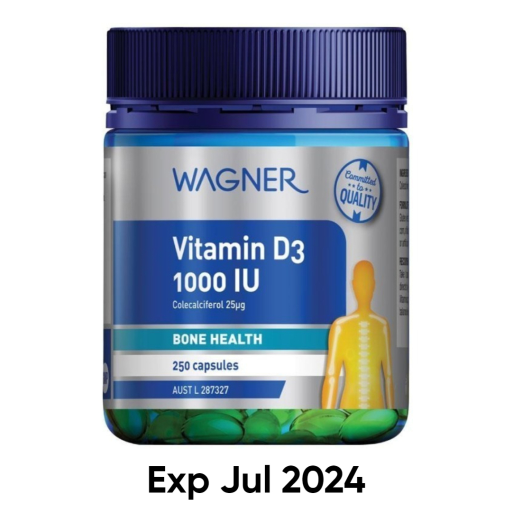 Jual Wagner Vitamin D3 1000 IU Bone Health 250 Capsules Tablet | Shopee ...