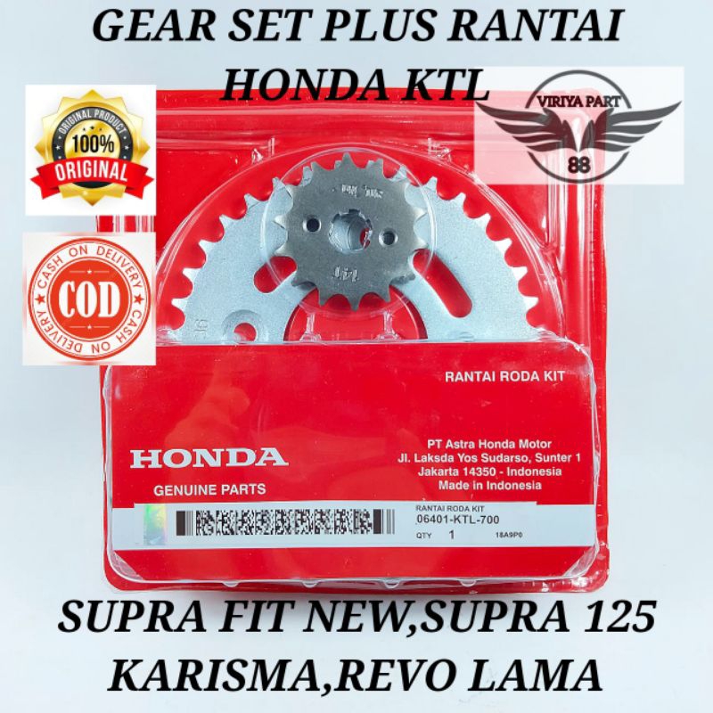 Jual GEAR SET PLUS RANTAI DRIVE CHAIN KIT HONDA KTL KUALITAS ASLI ORIGINAL HONDA PRESISI PAS ...