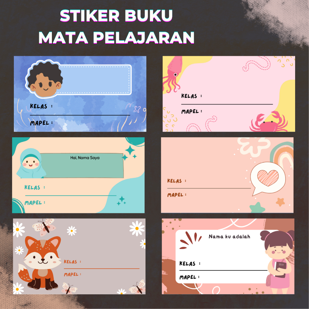 Jual Stiker Buku Mata Pelajaran / stiker label nama kelas | Shopee ...