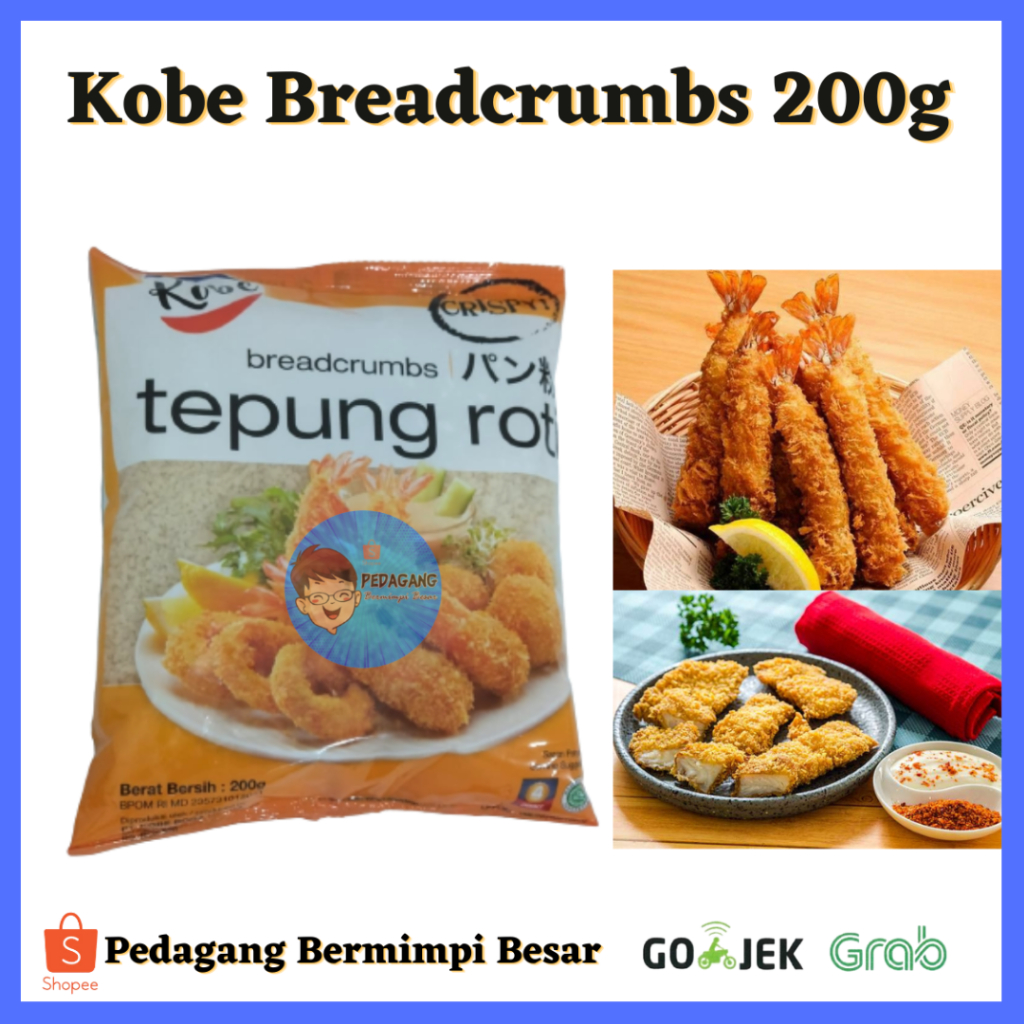 Jual Kobe Breadcrumbs 200g/ Kobe Tepung Roti/ Tepung Roti | Shopee ...