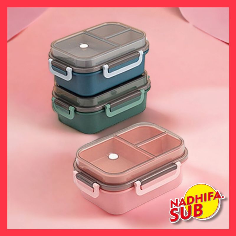 Jual LUNCH BOX SET TEMPAT MAKAN 2 SUSUN 3 SEKAT ANTI TUMPAH / KOTAK MAKAN FREE SENDOK GARPU ...