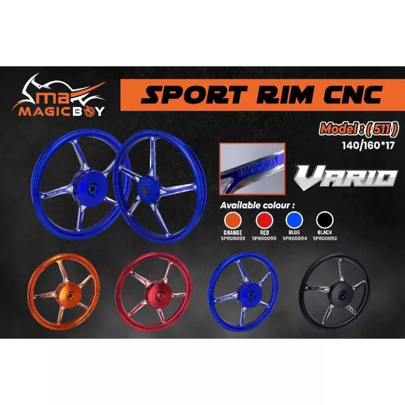 Jual (READY STOK)MAGICBOY SPORT RIM FG 511 VARIO 125 150 1.4-1.6/17 ...