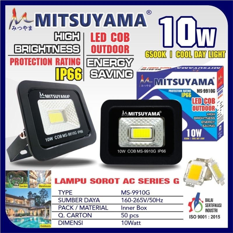 Jual Lampu sorot LED COB 10 watt mitsuyama MS-9910G IP66 | Shopee Indonesia