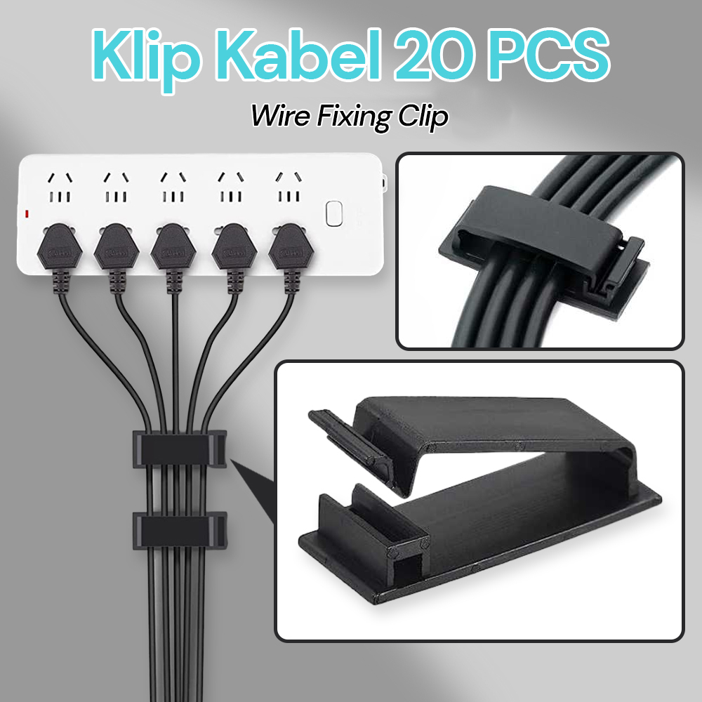 Jual POM Set Klip Kabel 20pcs V2 Organizer Cable Komputer PC Meja Kerja ...