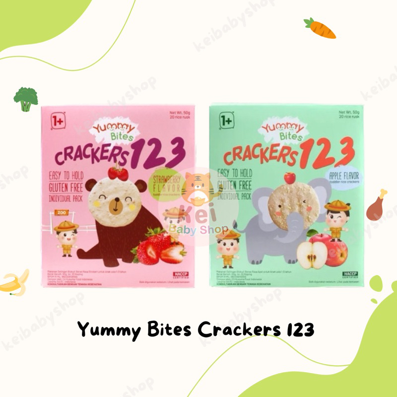 Jual Yummy Bites Crackers 123 / Camilan Snack Bayi Anak | Shopee Indonesia
