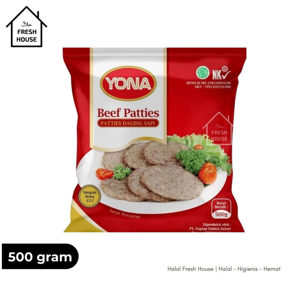 Jual Yona Beef Patties Daging Burger 500GR | Shopee Indonesia