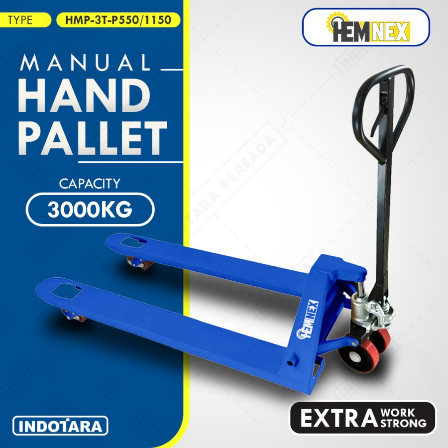 Jual Hemnex Manual Hand Pallet 3 Ton HMP-3T-P550/1150 | Shopee Indonesia