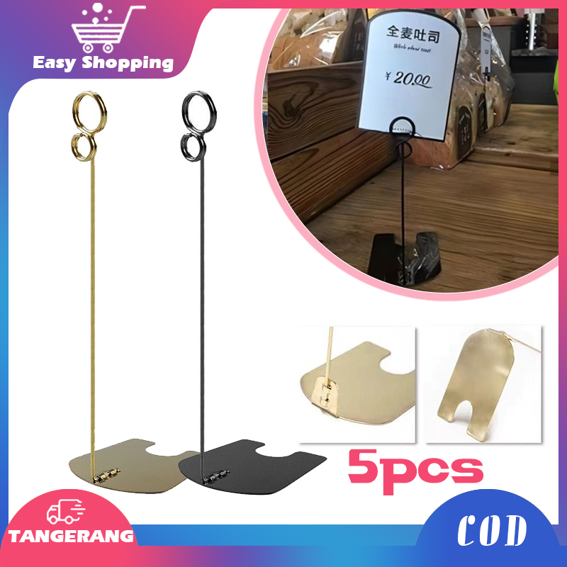 Jual 5pcs Table Menu Stand 20cm Stand Card Holder Tiang Nomer Meja ...
