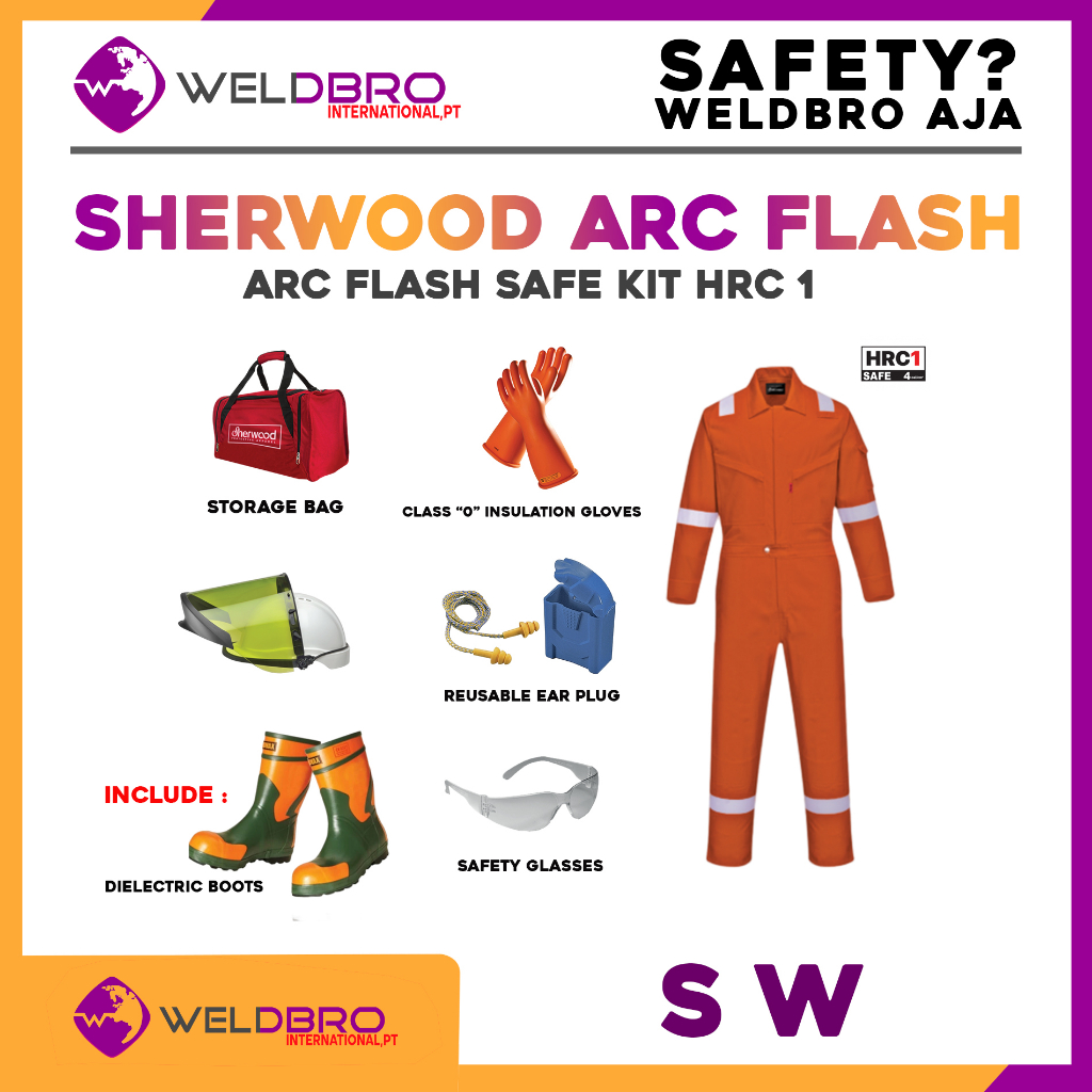 Jual Sherwood S.A.F.E HRC 1 Station Suit Coverall Arc Flash Suit Cat 1 ...