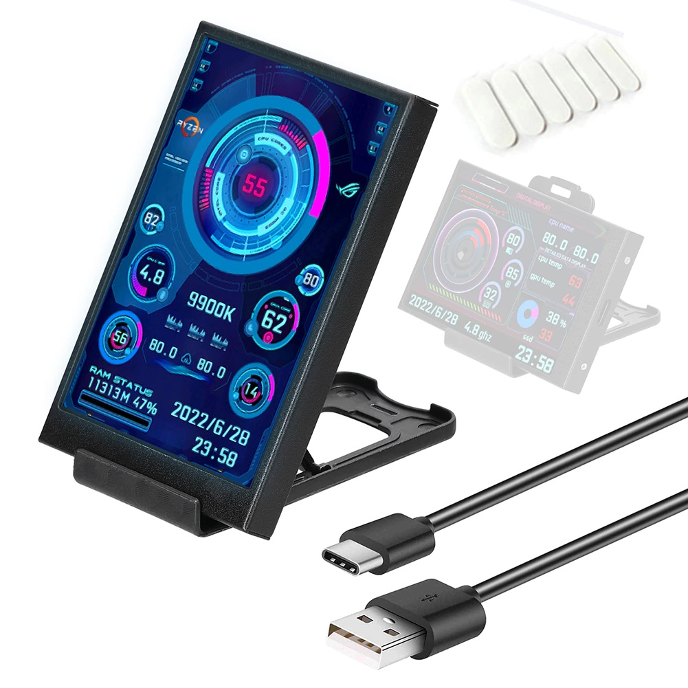 Jual Mini Lcd Screen Ips 3 5 Inch Display Usb Type C Cpu Gpu Ram