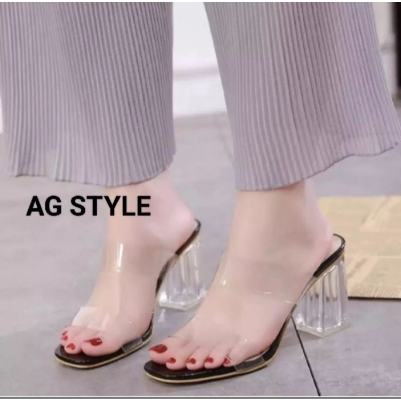 Jual SANDAL HEELS HAK TAHU KACA TRANSFARAN/HAK MIKA/SANDAL KACA/BAN2 ...