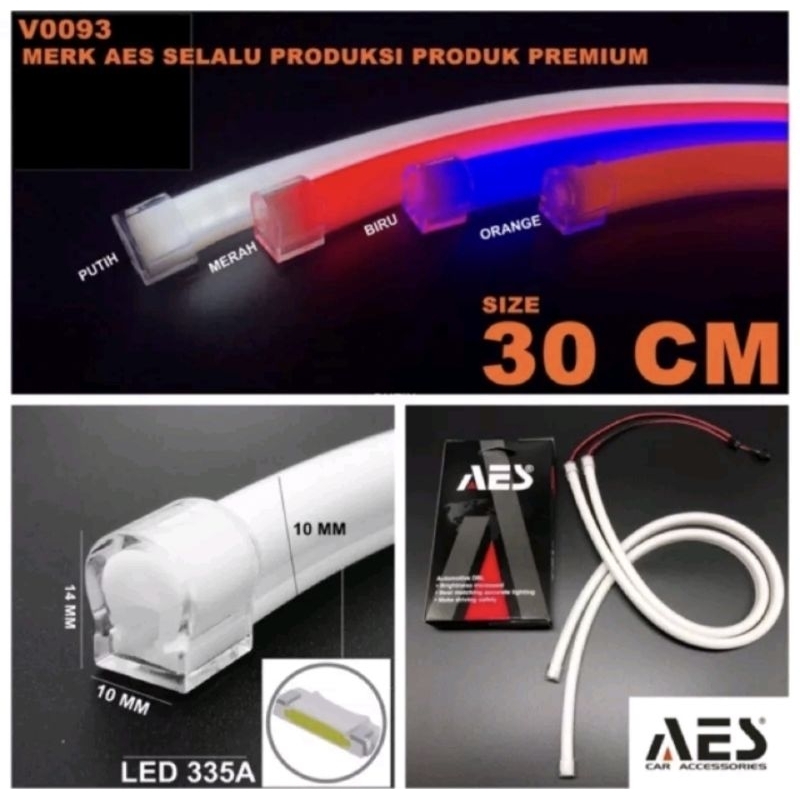 Jual Alis led DRL Aes Original 1 MODE putih biru merah ungu ice blue ...