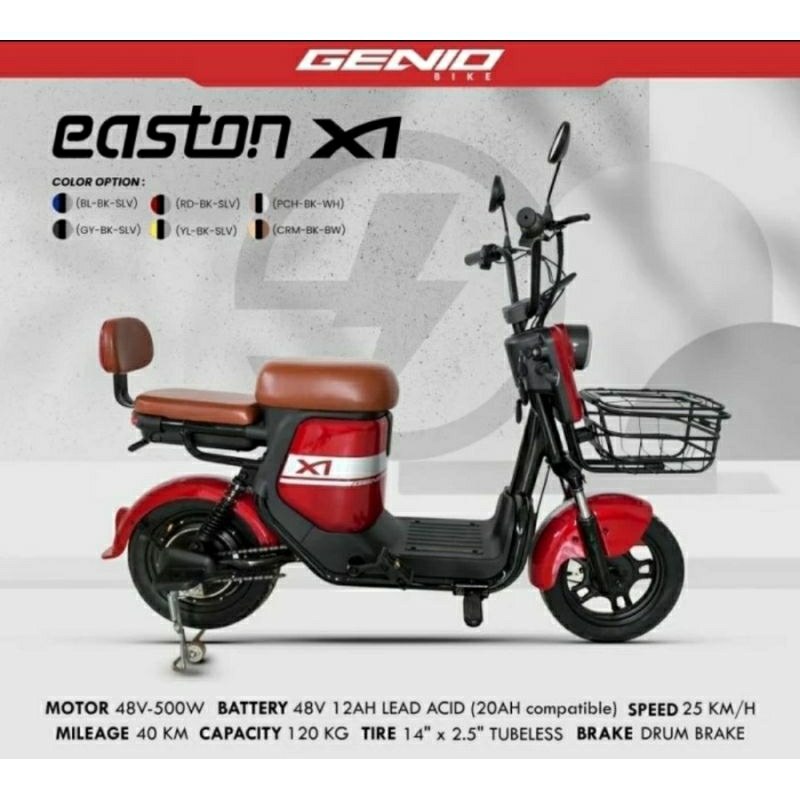 Jual Sepeda listrik GENIO EASTON X1 Electric E Bike 500 watt | Shopee ...