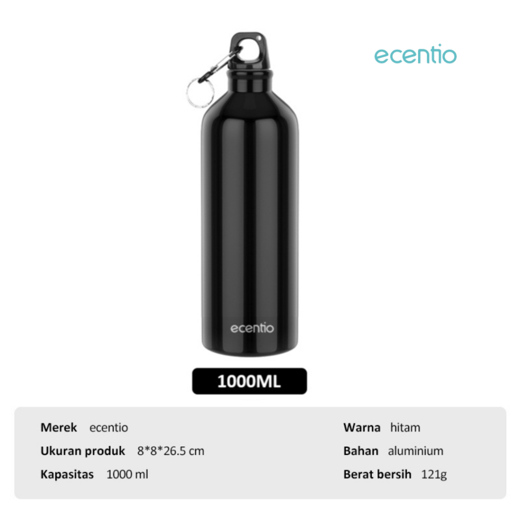 Jual ECENTIO Tumbler Botol Minum Aesthetic 750 ml Aluminium Ringan ...