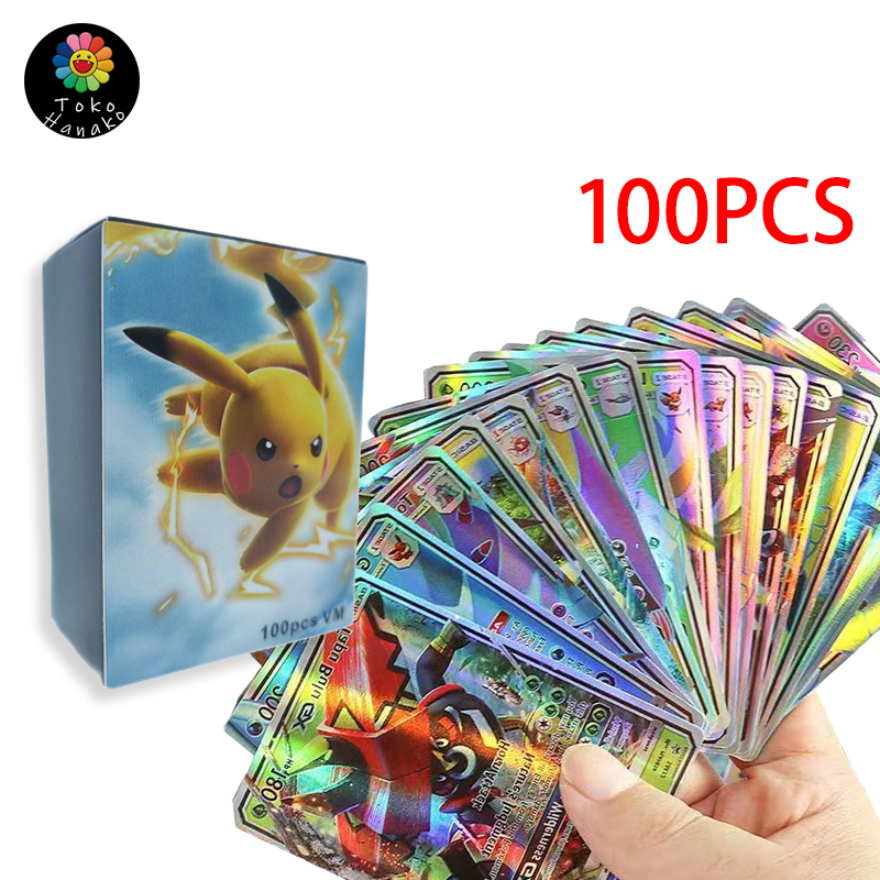 Jual [COD ]100 pcs/kotak Pokemon Vmax Cards/Kartu Pokemon Vmax/Pokemon Shiny Cards/Kartu Laser ...