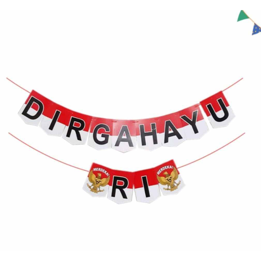 Jual banner party flag tulisan dirgahayu RI Garuda banner kemerdekaan ...