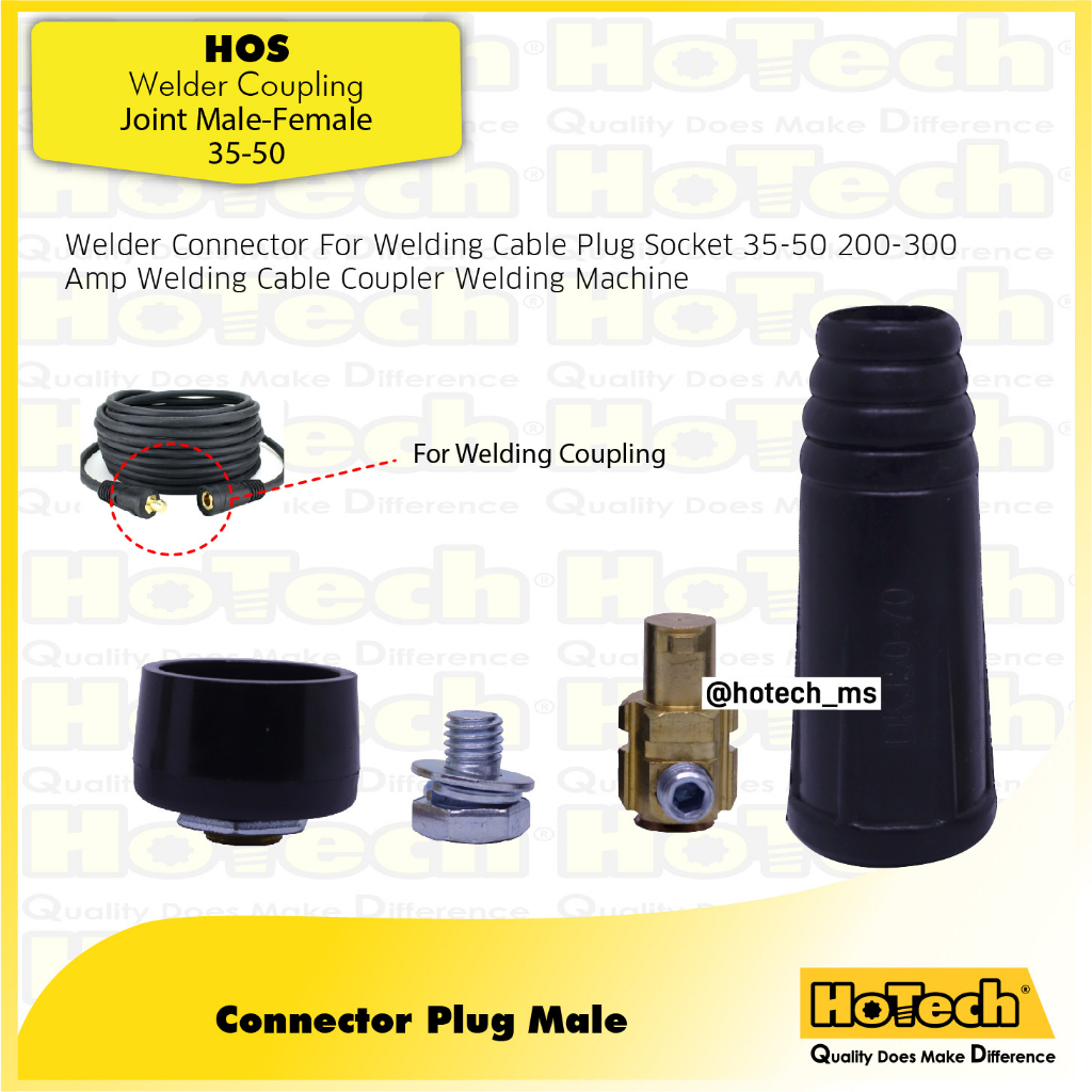 Jual Kabel Konektor Las Male+Female DKJ 35-50mm Cable Socket Connector ...