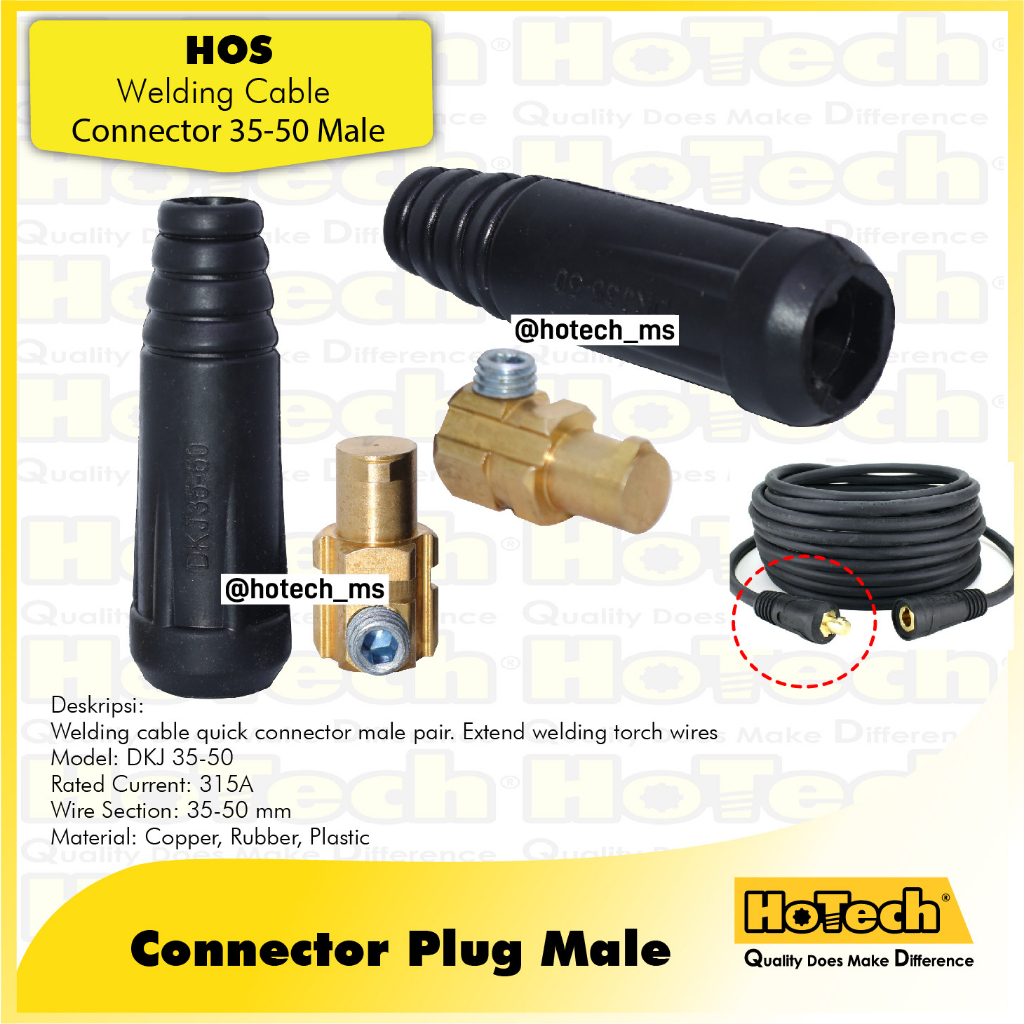 Jual Kabel Konektor Las Male DKJ 35-50mm Cable Socket Connector ...
