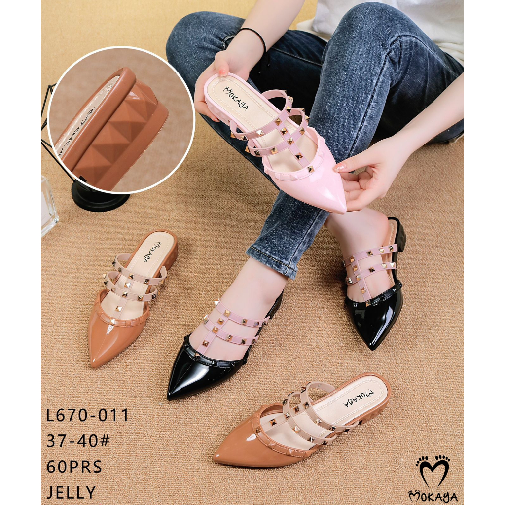 Jual Sepatu Sandal Slop Fuji Jelly Wanita Vltno Cantik Mewah Import ...