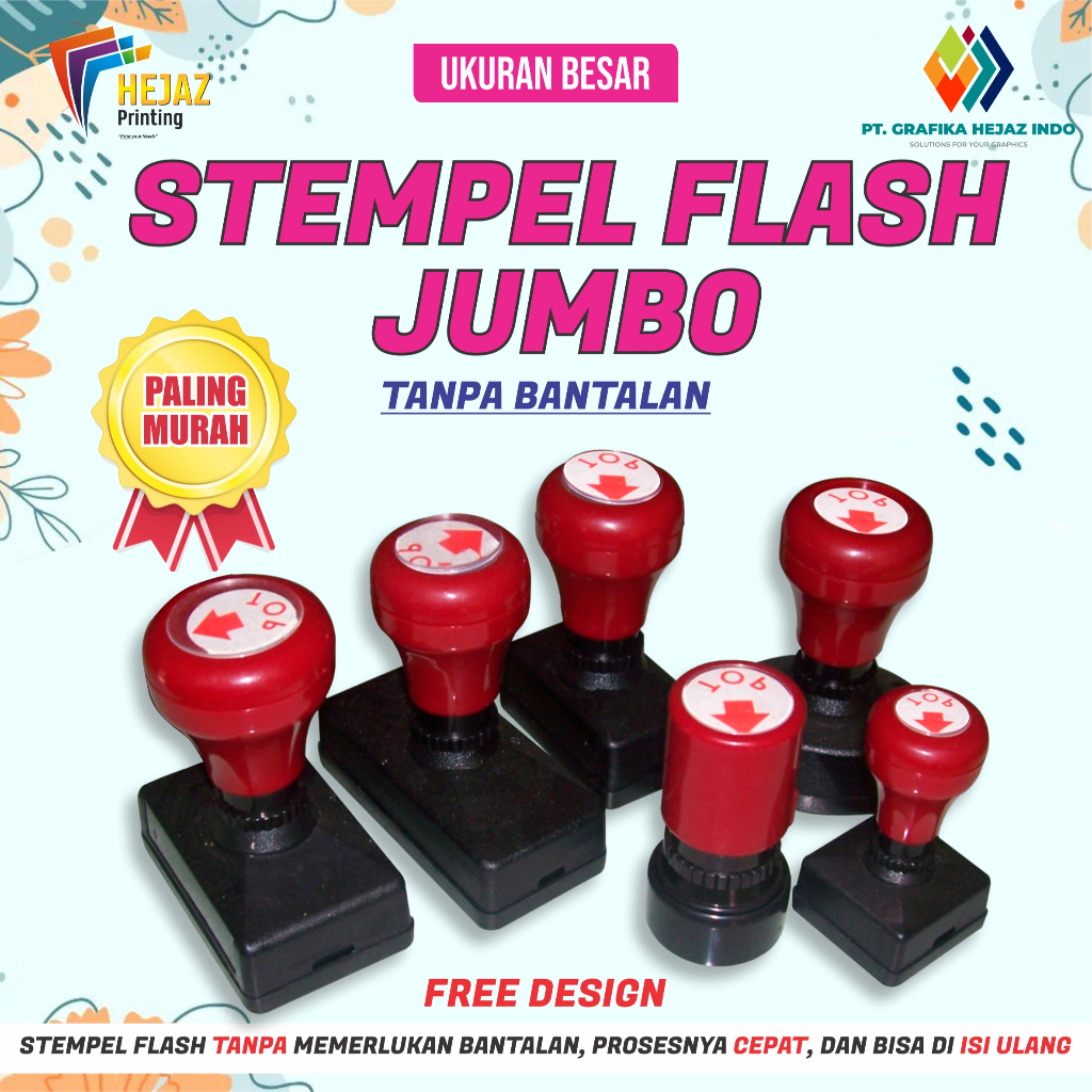 Jual Stempel Flash Jumbo/Otomatis/Warna Ukuran Custom Desain Suka Suka ...