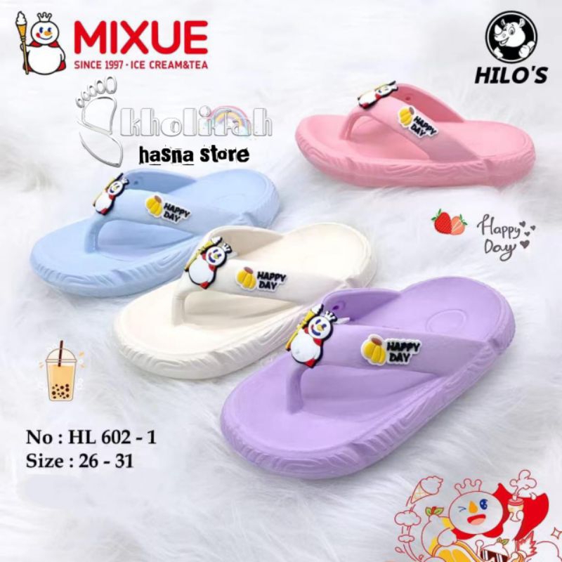 Jual Sandal anak jepit perempuan mixue size 26-31Hilo's series | Shopee ...