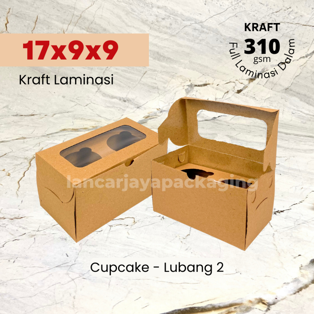 Jual Box Cupcake Dos Muffin Dus Pudding Isi 2 Kotak Kraft Coklat Ukuran ...
