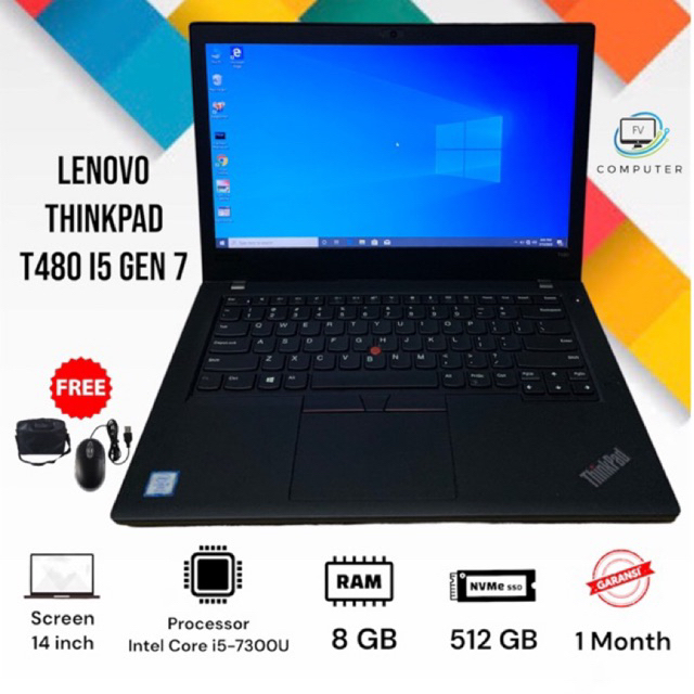 Jual LAPTOP LENOVO THINKPAD T480 INTEL CORE I5-7300U (GEN 7th) RAM 8GB ...