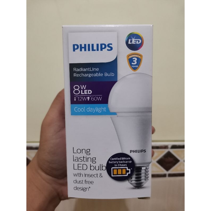 Jual Lampu Philips Rechargeable Radiantline 8W 6500K Putih | Shopee Indonesia