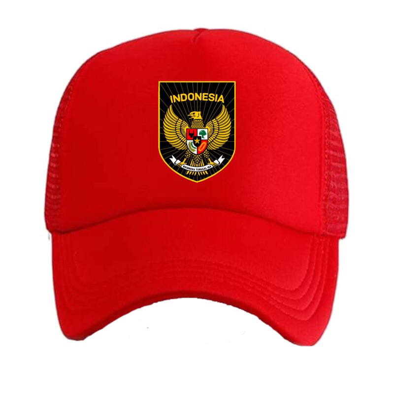 Jual Topi Trucker TIMNAS Indonesia Bhineka Tunggal Ika - MERAH | Shopee ...