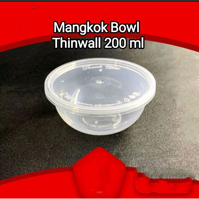Jual Thinwall Mangkok Plastik Bowl Bulat 200ml + tutup Isi 25 Pcs | Shopee Indonesia