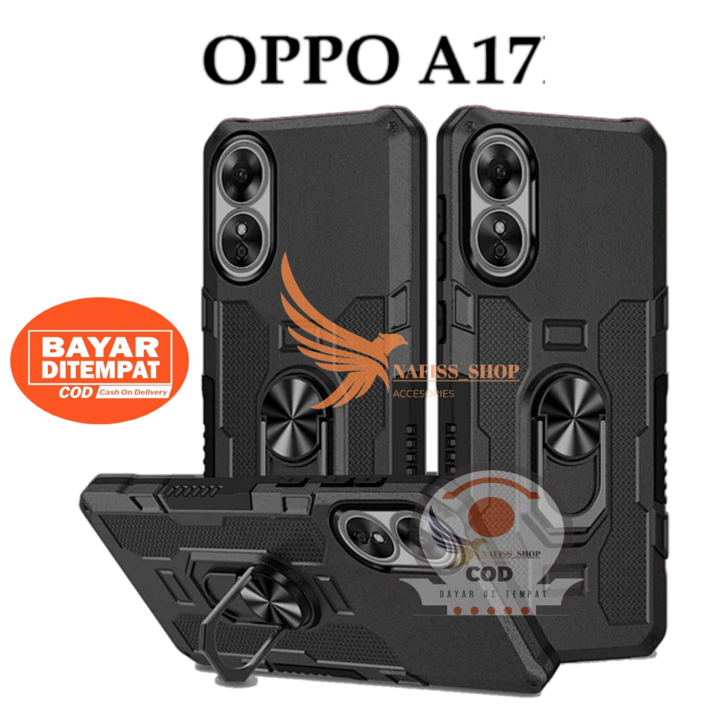 Jual CASING HP OPPO A17 2022 CASE ROBOT HIT EYE RING CASING STANDING ...