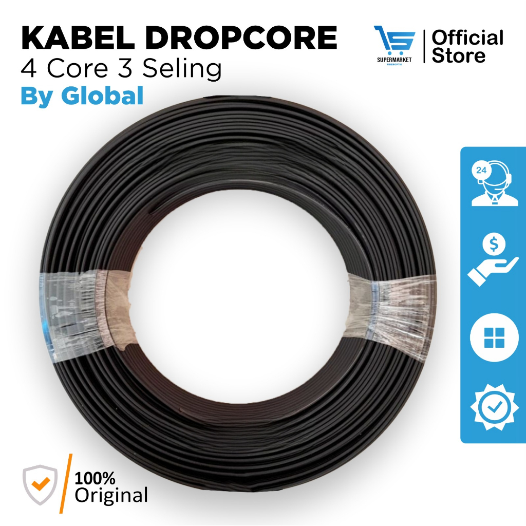 Jual [𝗕𝗘𝗦𝗧 𝗣𝗥𝗢𝗗𝗨𝗖𝗧]Dropcore 4Core 3Seling Global Kabel Fiber Optik FTTH ...