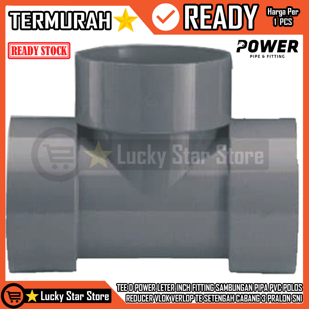 Jual SAMBUNGAN PIPA TEE PVC POLOS TEE D POWER 2½ 3x1½ 3x2 3x2½ 3 4x2 ...