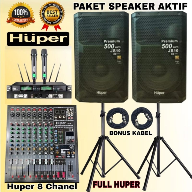 Jual PAKET SOUND SYSTEM LIVE MUSIC SPEAKER AKTIF HUPER JS10 ORIGINAL ...
