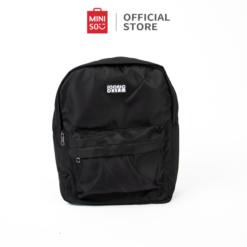 Jual MINISO Tas Ransel Backpack Hitam Klasik Men's and Women's Backpack ...