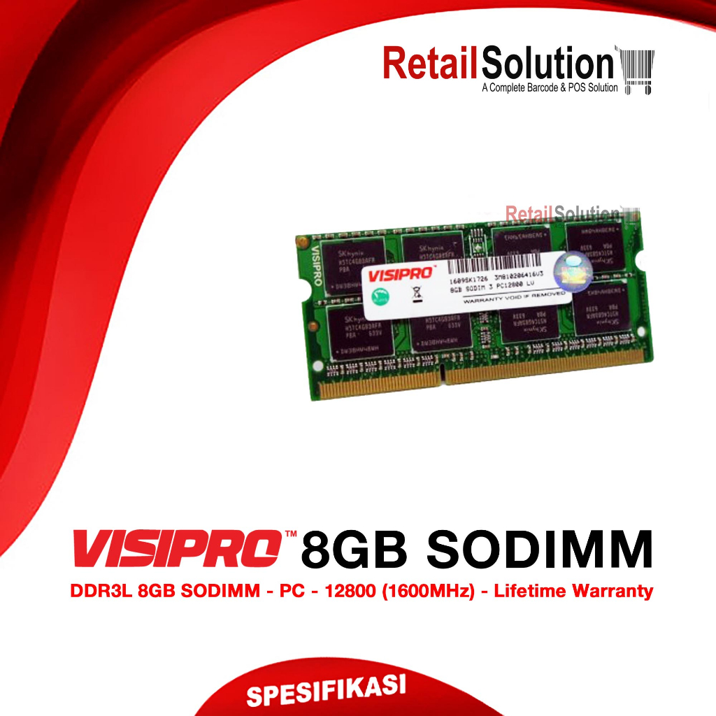 Jual RAM Visipro 8GB DDR3L PC-12800 SODIMM Untuk Laptop/Mini PC | Shopee Indonesia