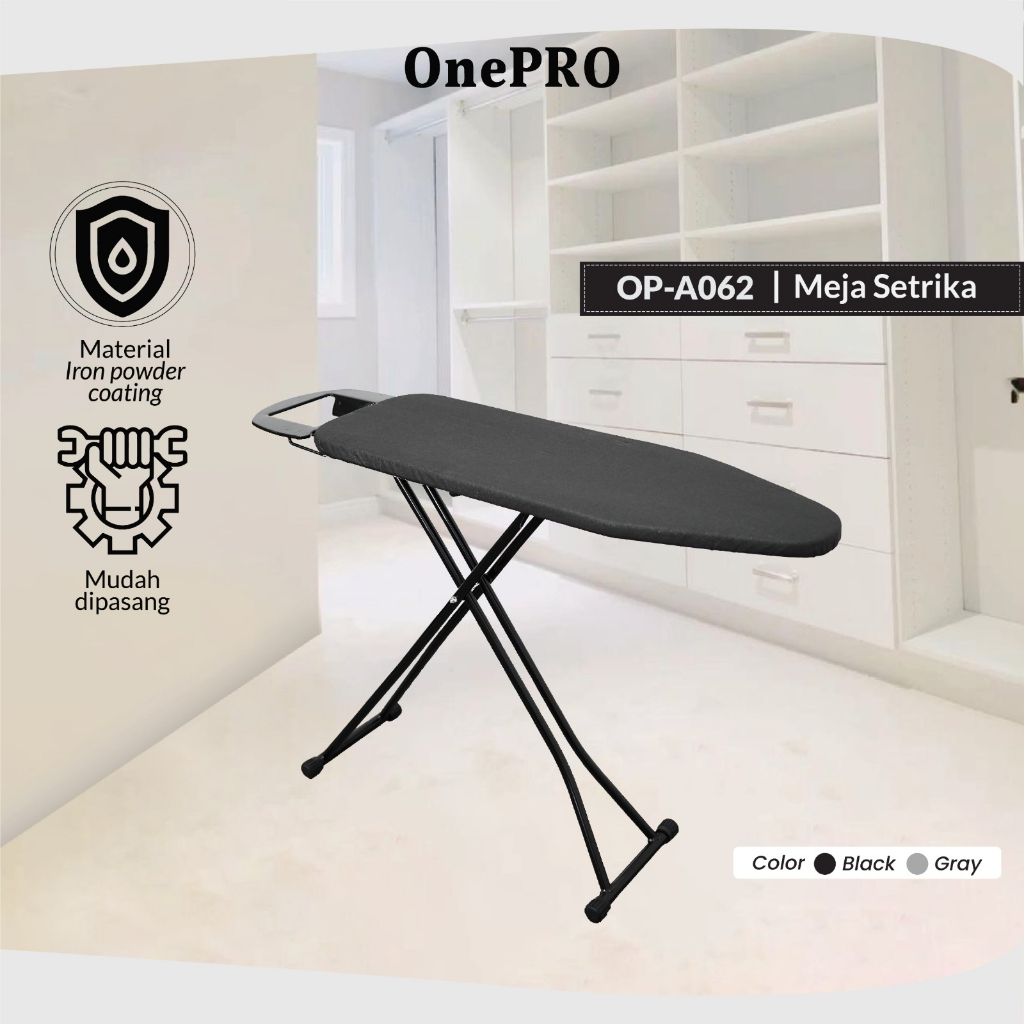 Jual OnePro Meja Setrika Lipat Baju Onepro OP-A062 Grey / Alas Setrika ...