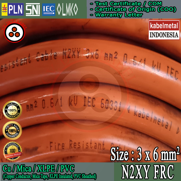 Jual Kabel N2XY FRC 3x6 mm2 KABEL METAL /3x6 mm/3 x 6 mm2/3 x 6 mm/3x6mm2/3x6mm/3 x 6/3x6 ...