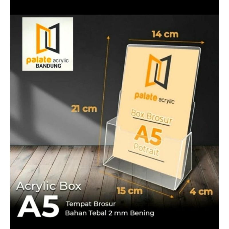 Jual AKRILIK KOTAK BROSUR A5/ TEMPAT BROSUR AKRILIK/ BOX BROSUR ACRYLIC ...