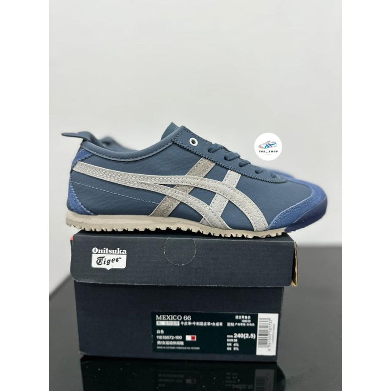 Jual Sepatu Onitsuka Mexico 66 Blue White Grey Free Kaos Kaki | Shopee ...