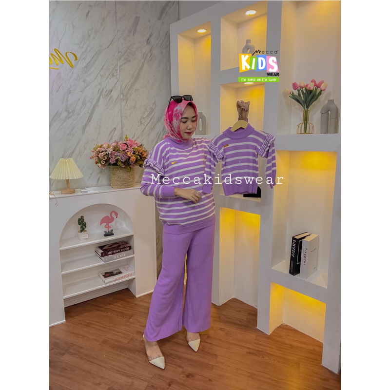 Jual SWEETER KNIT BLASTER RUFFLE COUPLE MOM&KIDS | Shopee Indonesia