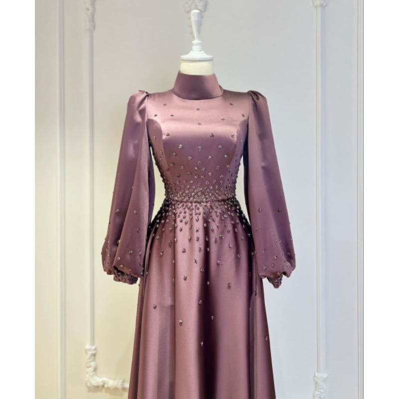 Jual DRESS GAUN SIMPLE CANTIK ELEGAN / DRESS GAUN MEWAH CANTIK ELEGAN ...
