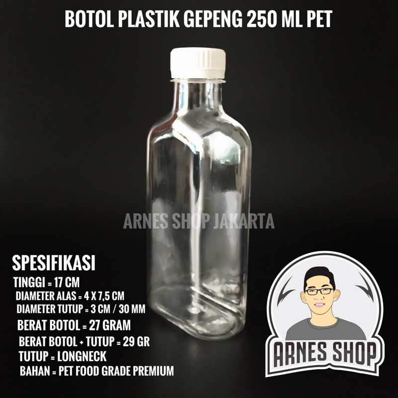 Jual Botol Plastik Gepeng 250 ml PET | Shopee Indonesia